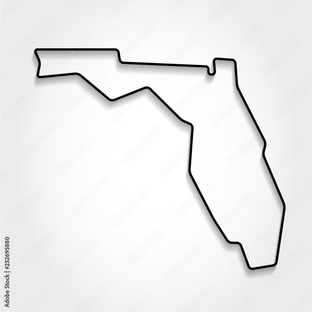 Florida black outline map Stock Vector | Adobe Stock