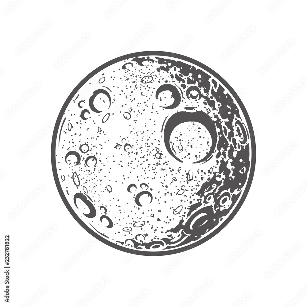 Illustration of the moon Stock Vector | Adobe Stock