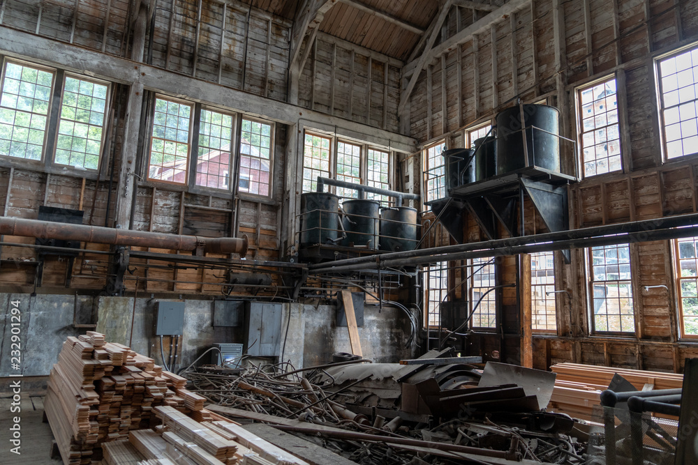 Inside the old steam generated power plant in the Kennecott Mine in ...
