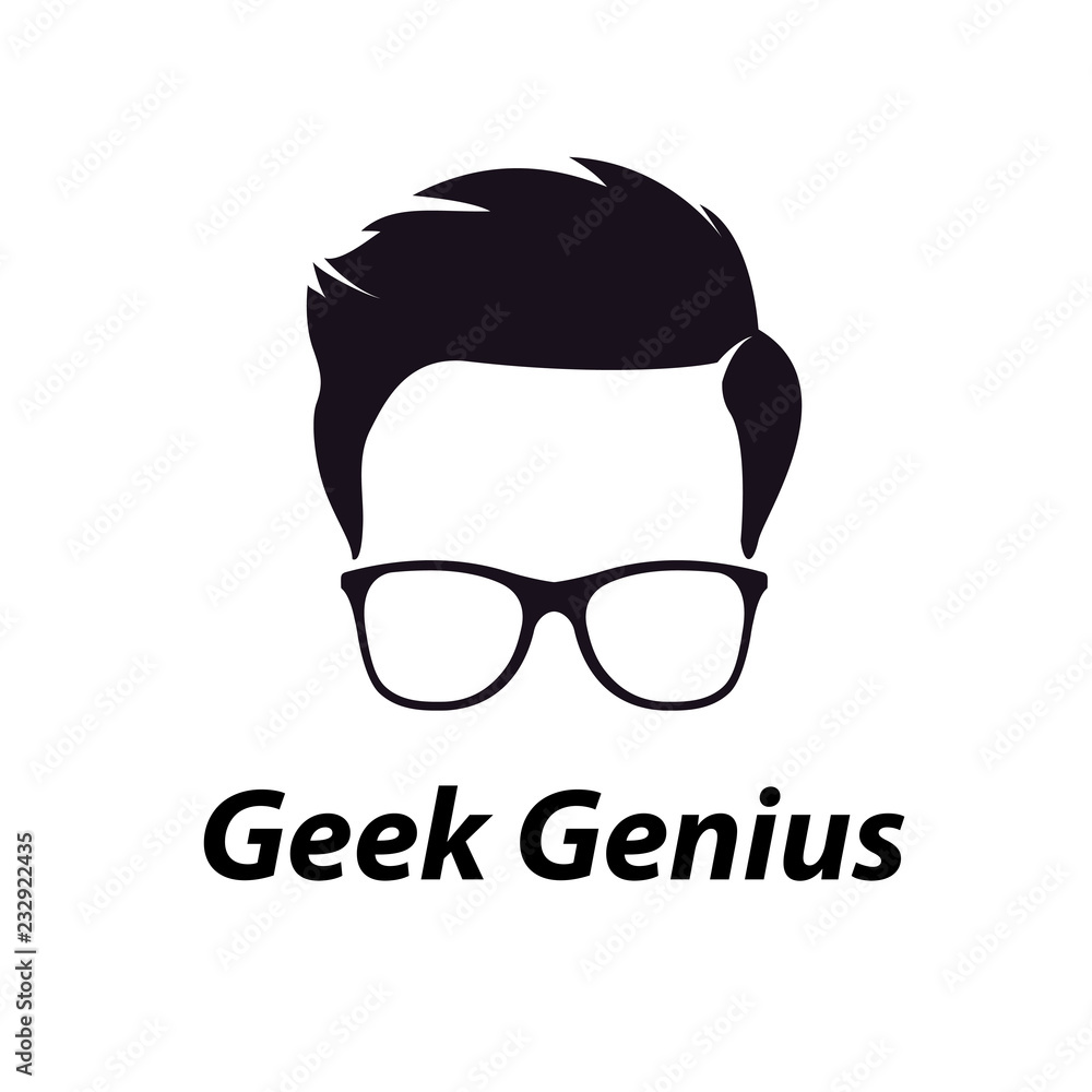 geek genius logo template Stock Photo | Adobe Stock