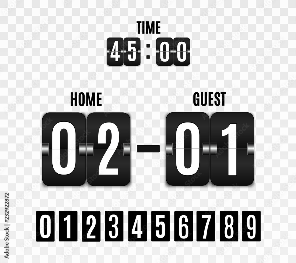 Mechanical scoreboard. Football vector illustration isolated on ...