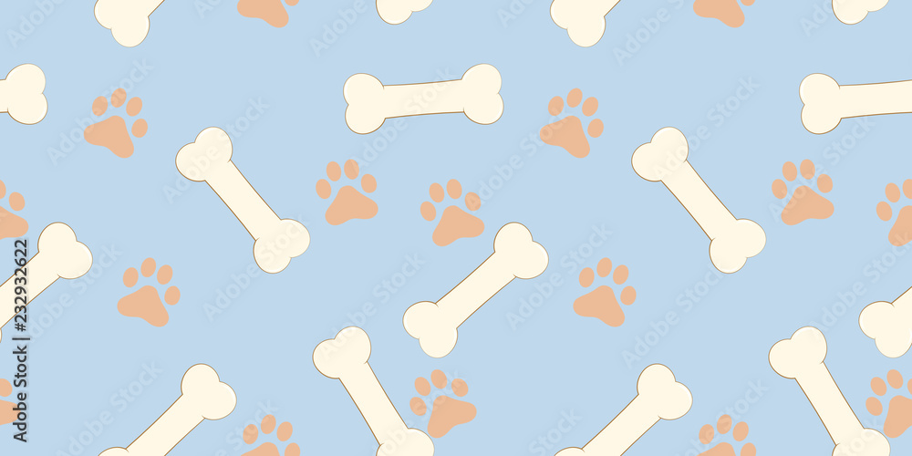 Dog Bone And Paw Background