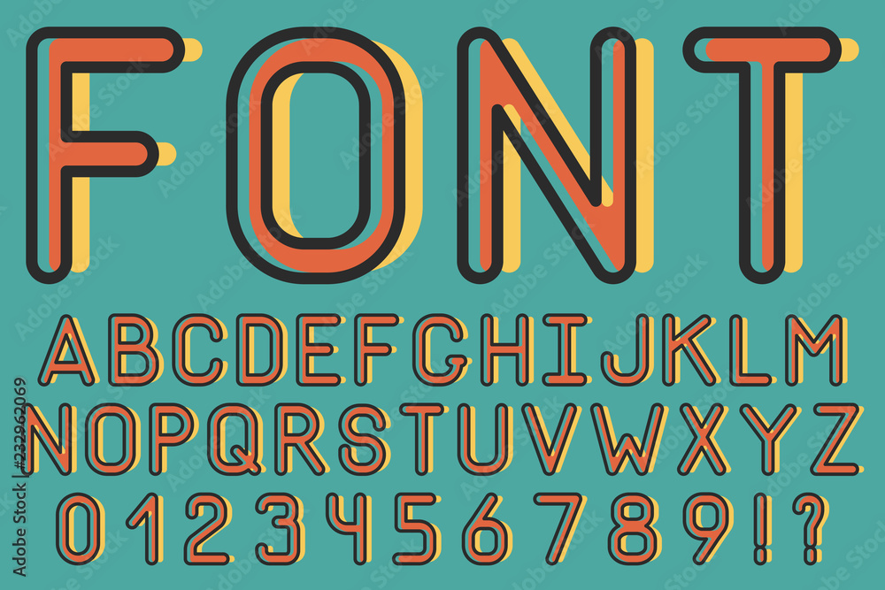 Hand draw Modern latin alphabet, uppercase letters, symbols. Font ...