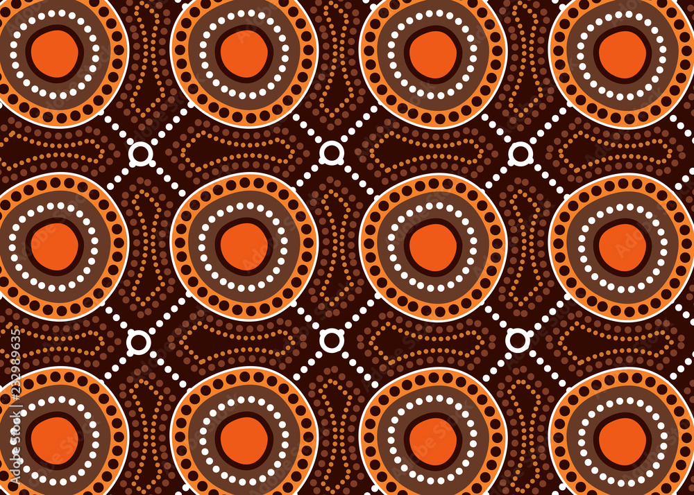 Aboriginal dot art vector seamless background. Stock Vector | Adobe Stock