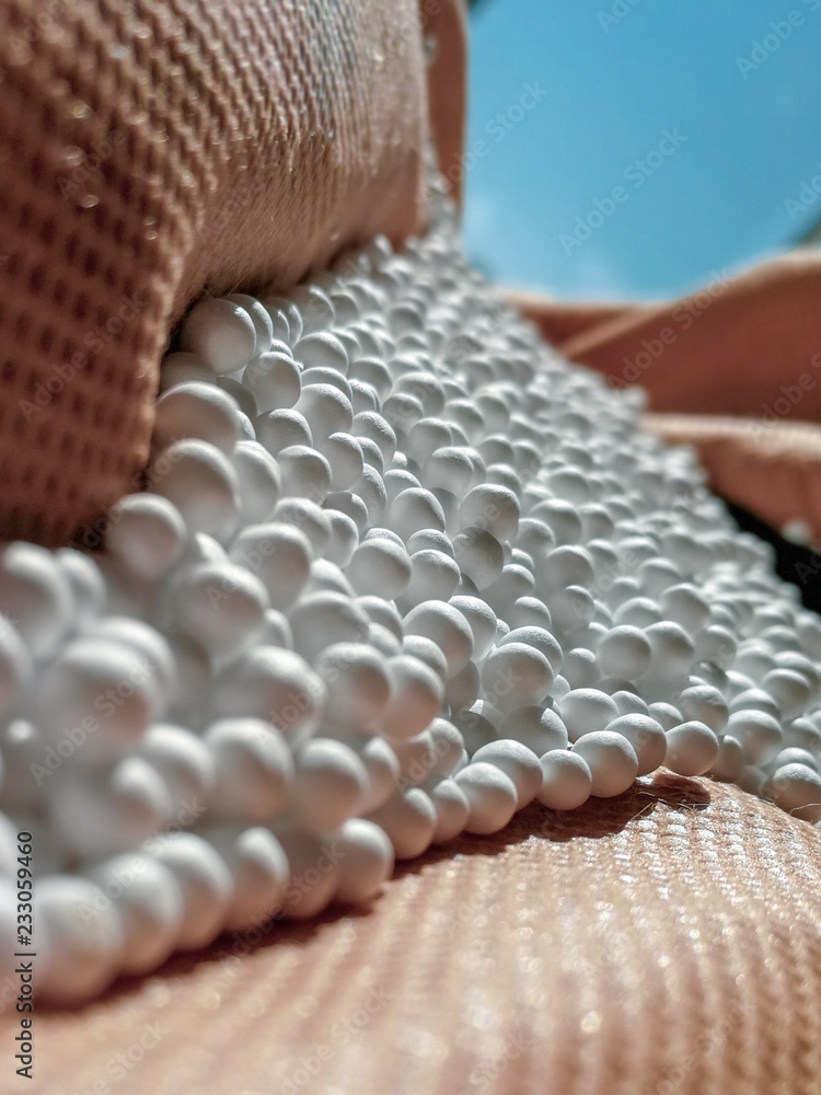 zoomed white expanded polystyrene pellets for production plastic bags ...
