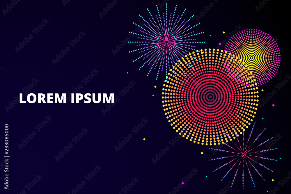 Fireworks composition Vector illustration in flat design Bright ...