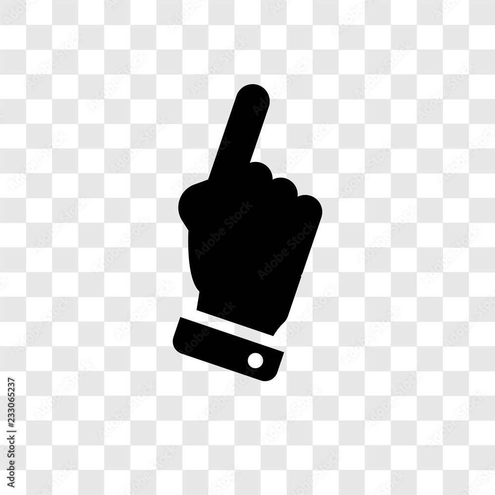 Hand with extended pointing finger vector icon isolated on transparent ...