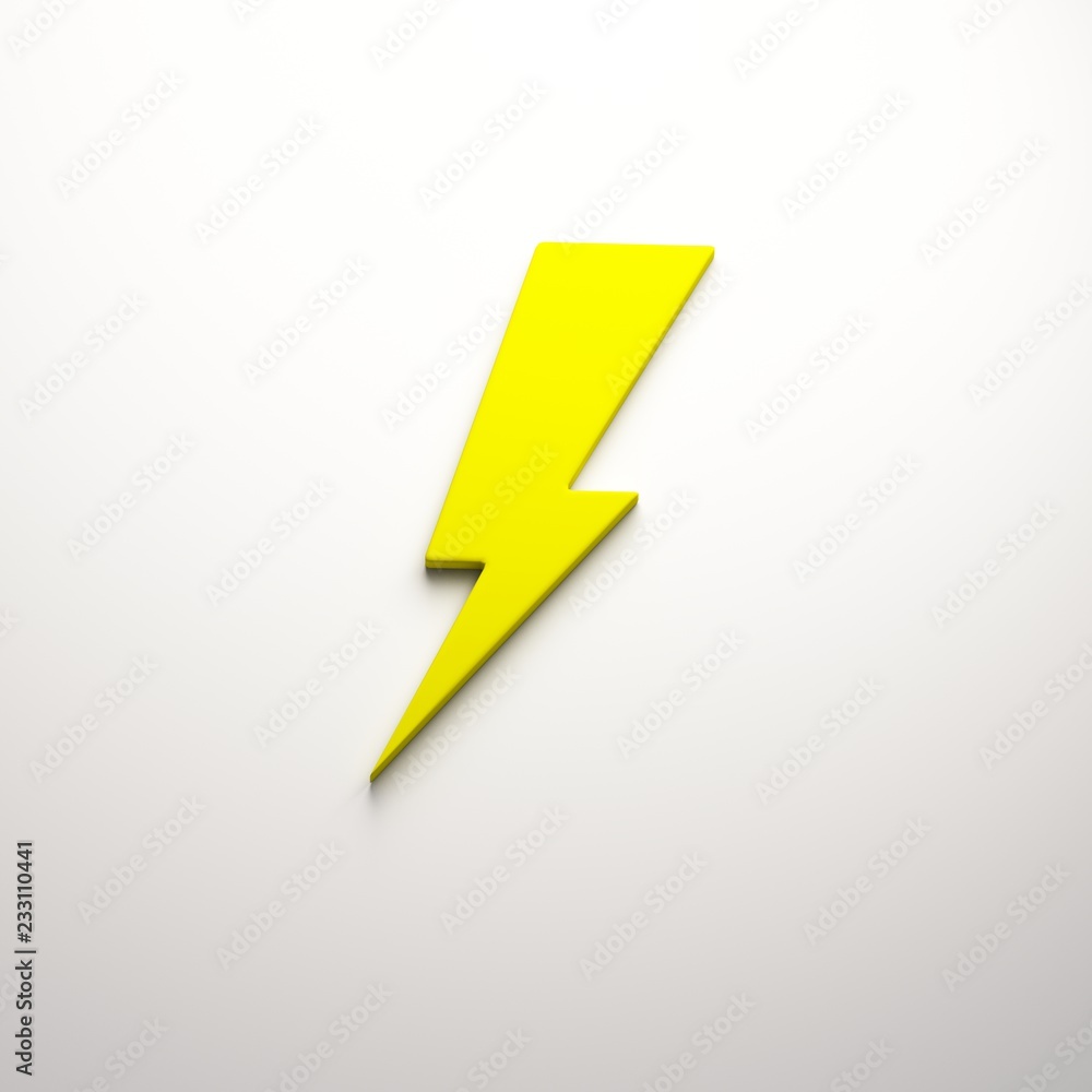 3D Lightning bolt render Stock Photo | Adobe Stock
