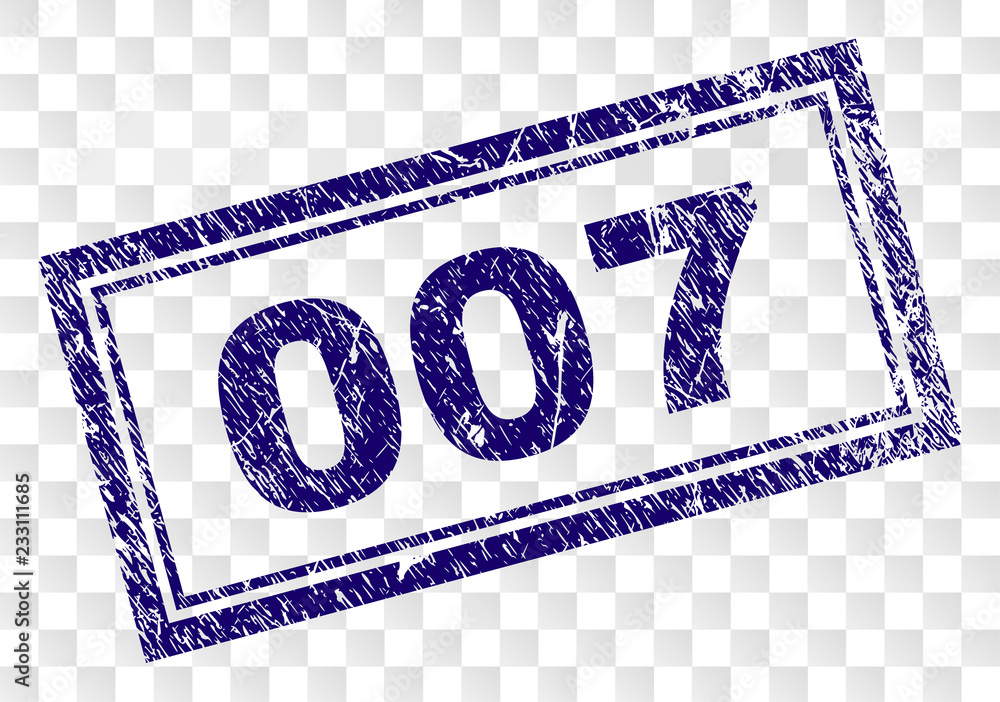 Image vectorielle Stock 007 stamp seal print with scratched style and ...