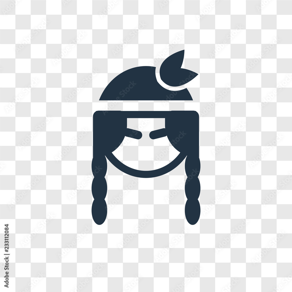 Native american vector icon isolated on transparent background, Native ...