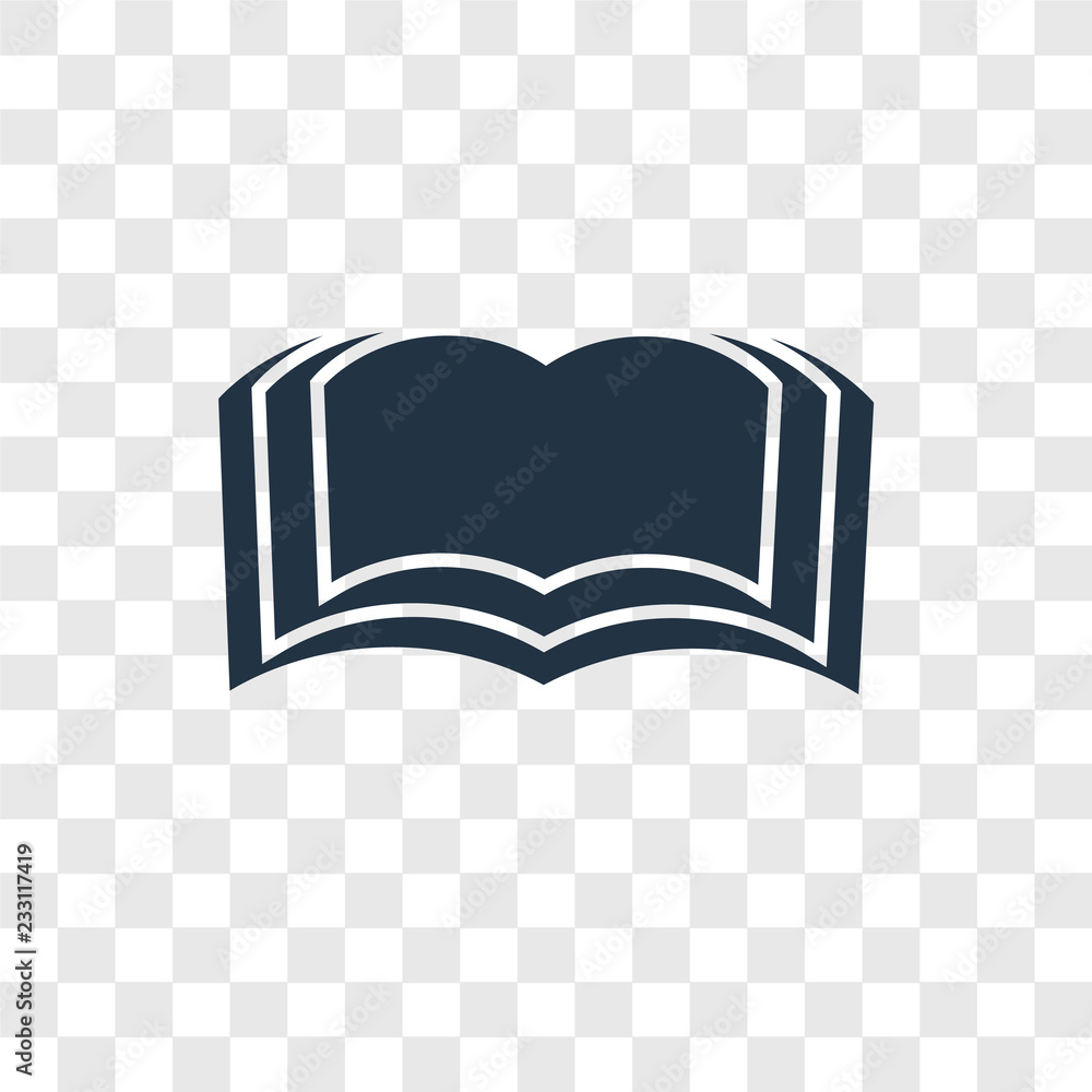 Book vector icon isolated on transparent background, Book transparency ...
