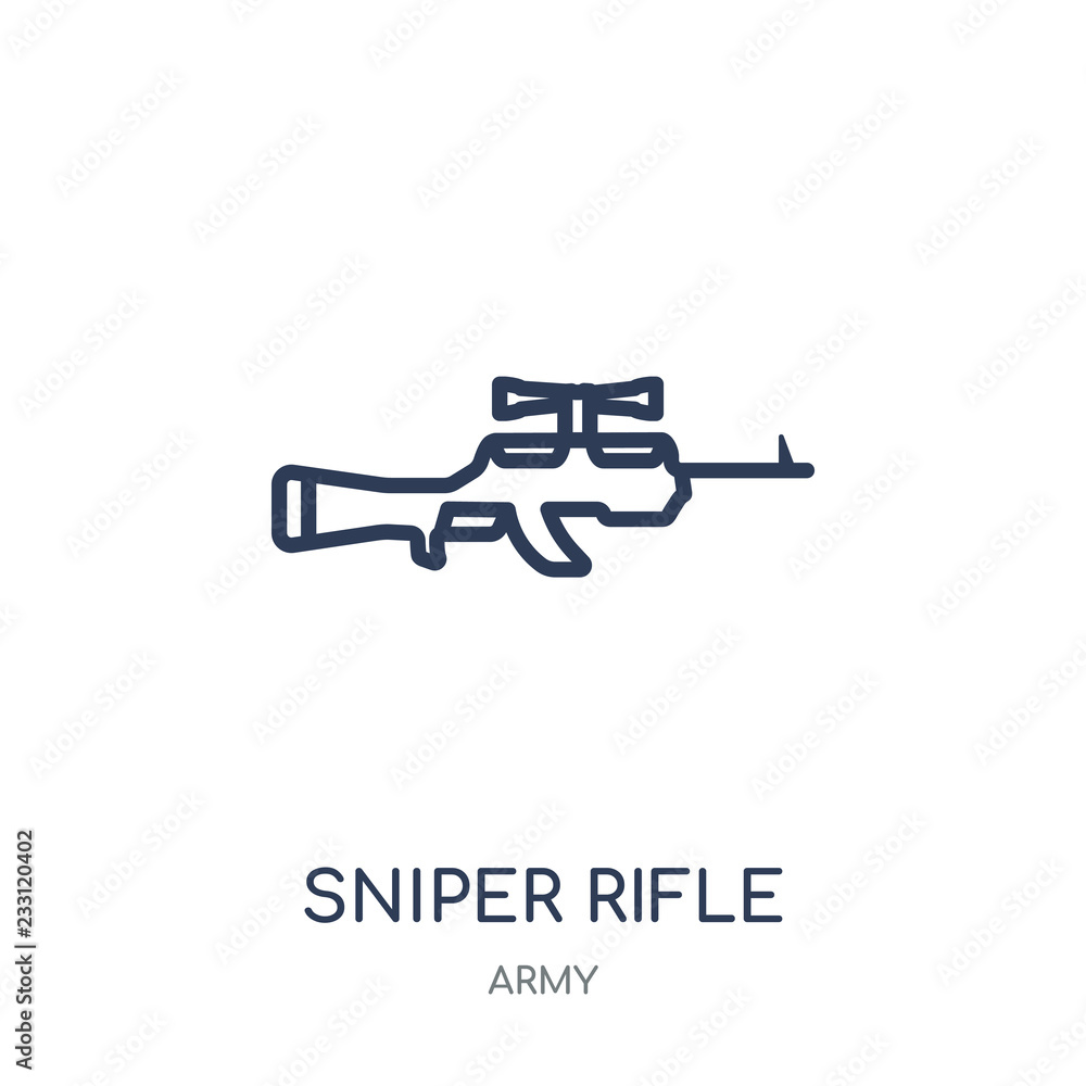 Sniper Rifle icon. Sniper Rifle linear symbol design from Army ...