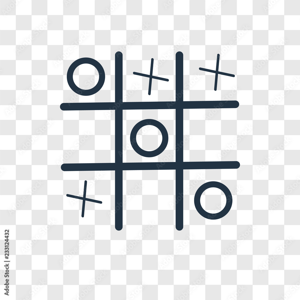 Tic tac toe vector icon isolated on transparent background, Tic tac toe ...