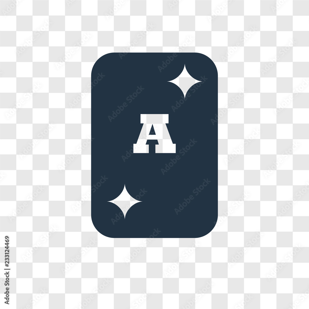Ace of hearts vector icon isolated on transparent background, Ace of ...