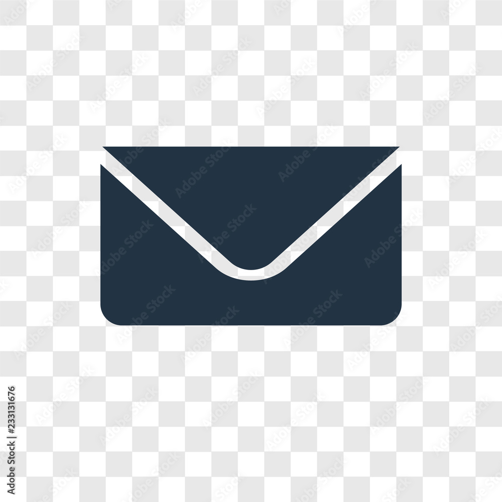 Envelope vector icon isolated on transparent background, Envelope ...