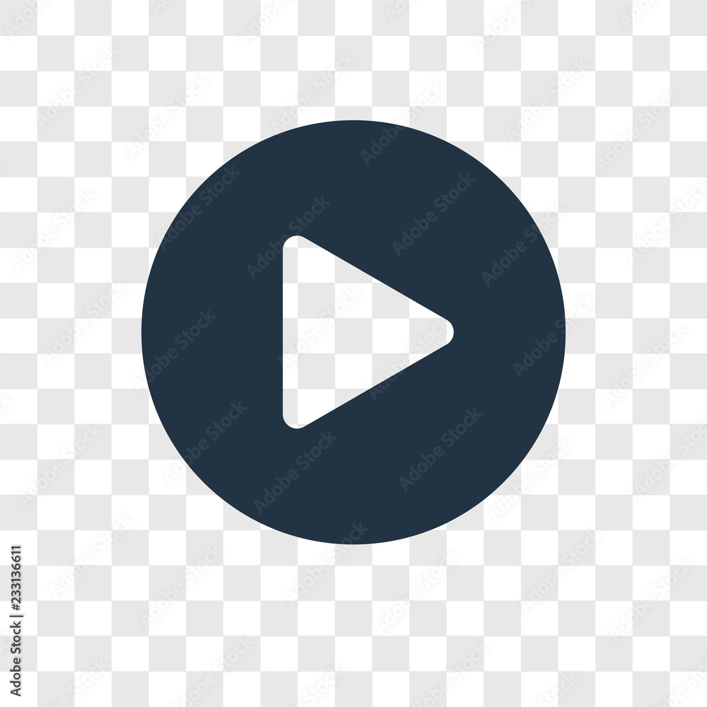 Play vector icon isolated on transparent background, Play transparency ...