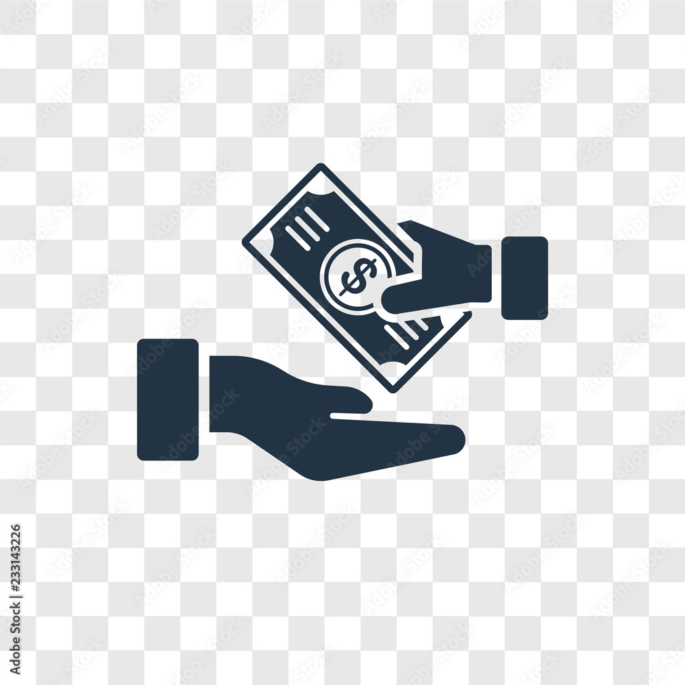 Money transfer vector icon isolated on transparent background, Money ...
