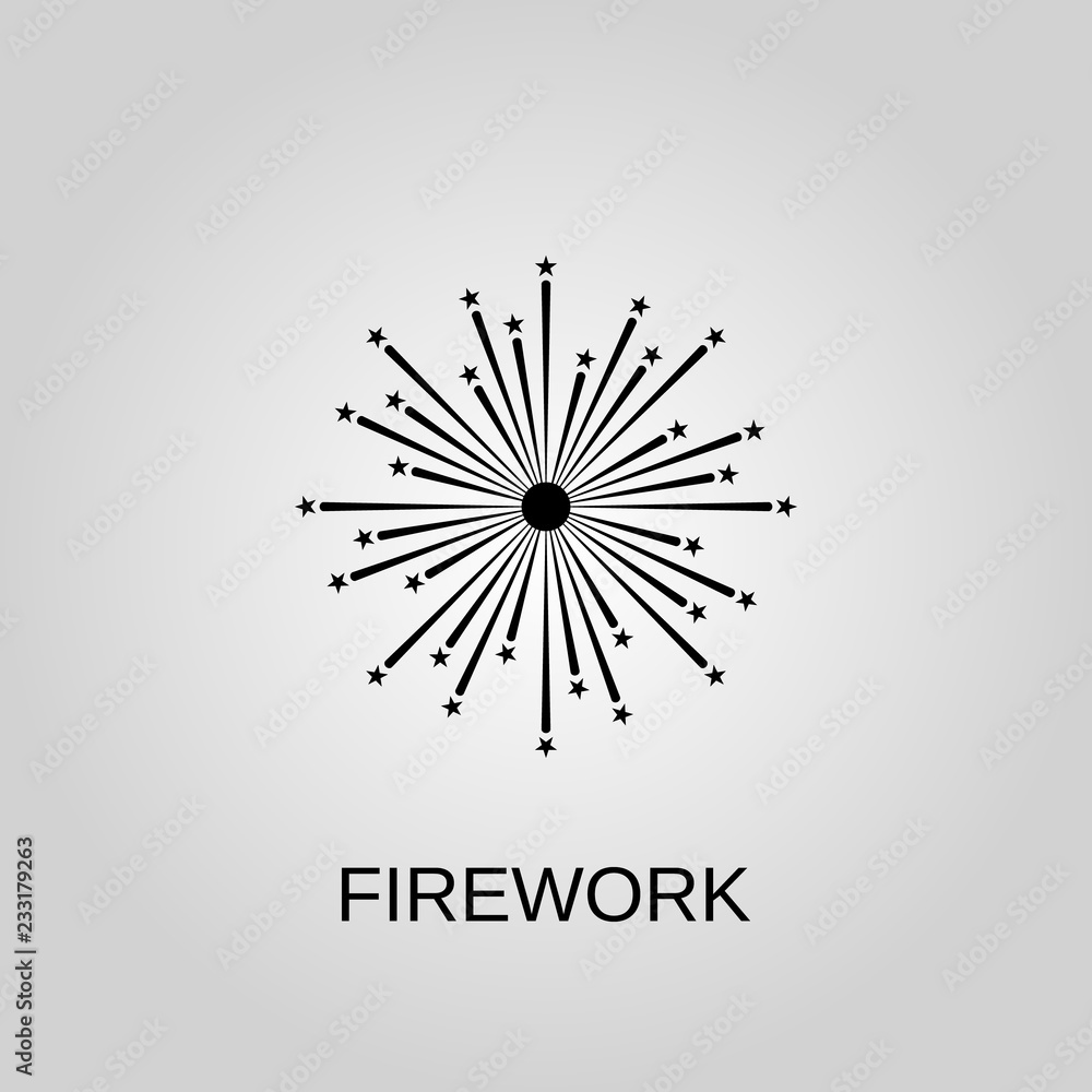 Fireworks icon. Firework symbol. Flat design. Stock - Vector ...