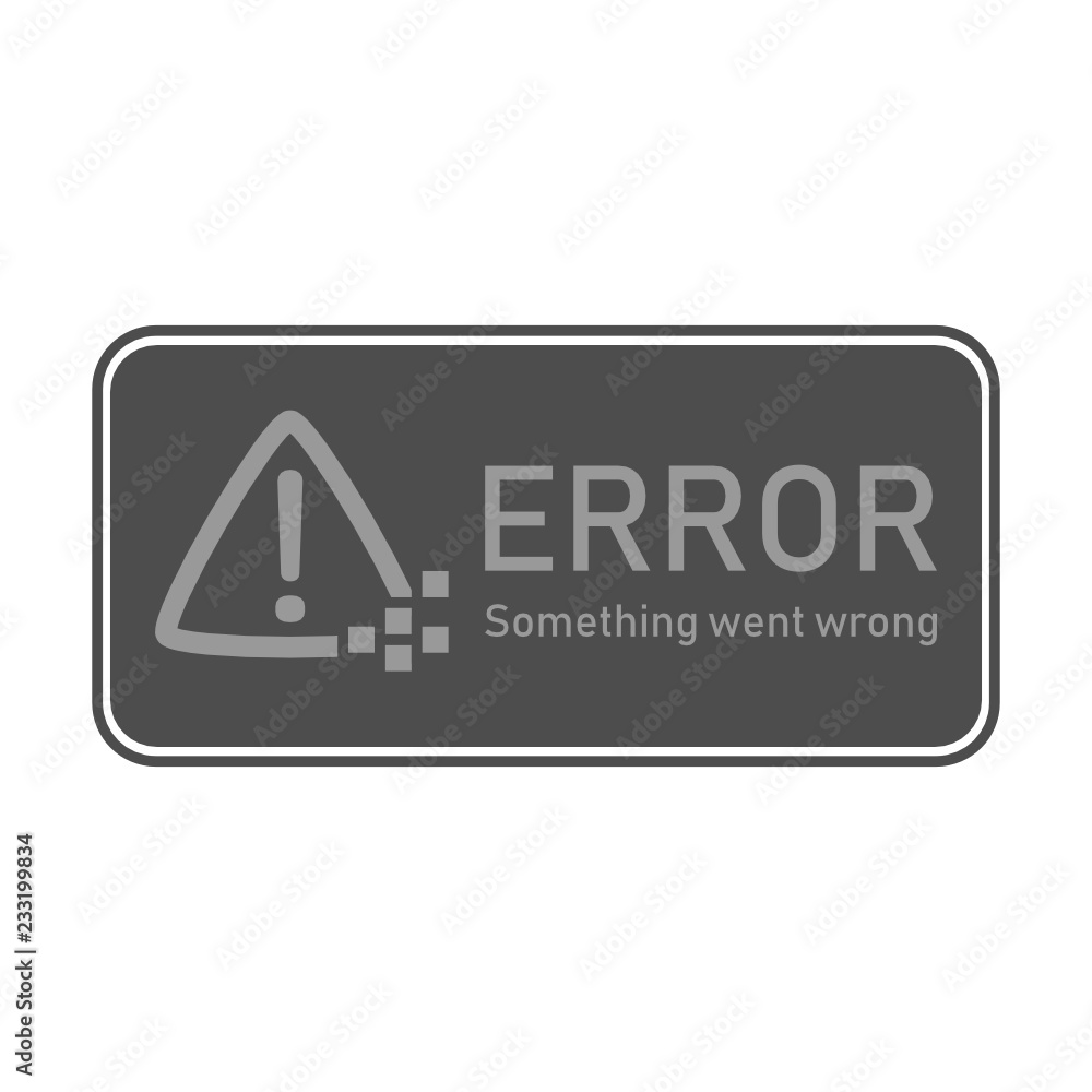 Vector de Stock Error, something went wrong word and Exclamation mark ...