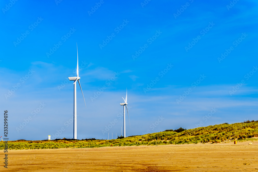 Wind Turbines at the Oosterschelde inlet at the Neeltje Jans island at ...