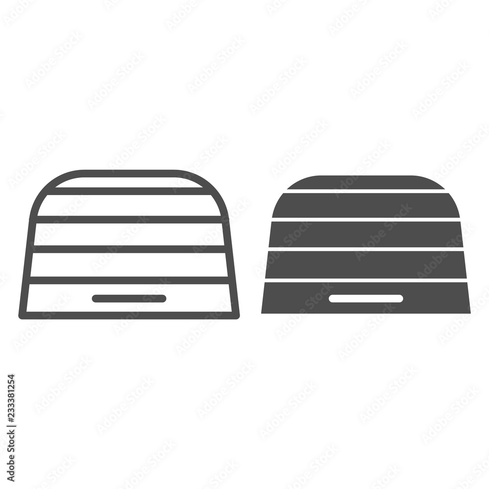 Breadbasket line and glyph icon. Bread-plate vector illustration ...