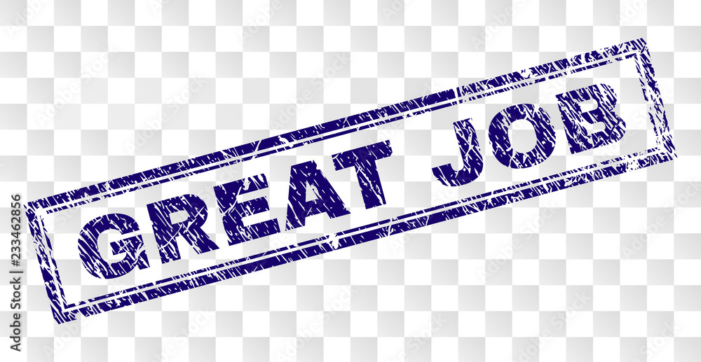 GREAT JOB stamp seal imprint with rubber print style and double framed ...