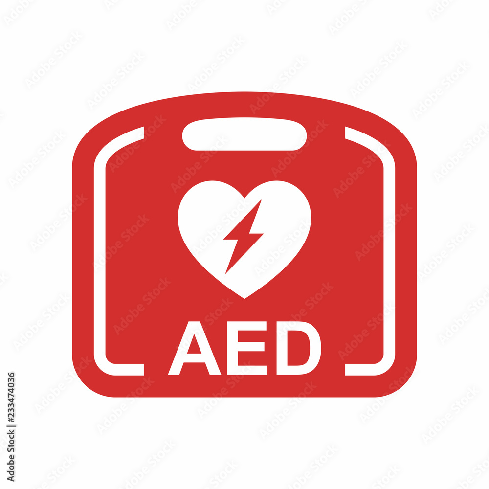 Emergency first aid defibrillator vector icon Stock Vector | Adobe Stock