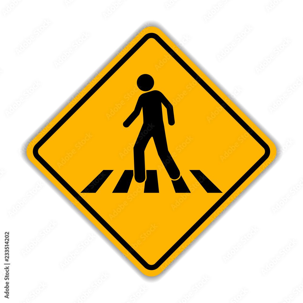 Pedestrian crossing sign Stock Vector | Adobe Stock