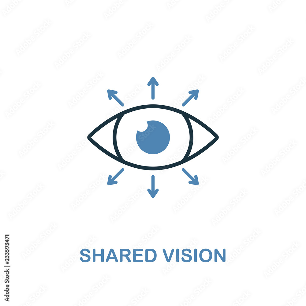 Shared Vision icon. Two colors premium design from management icons ...