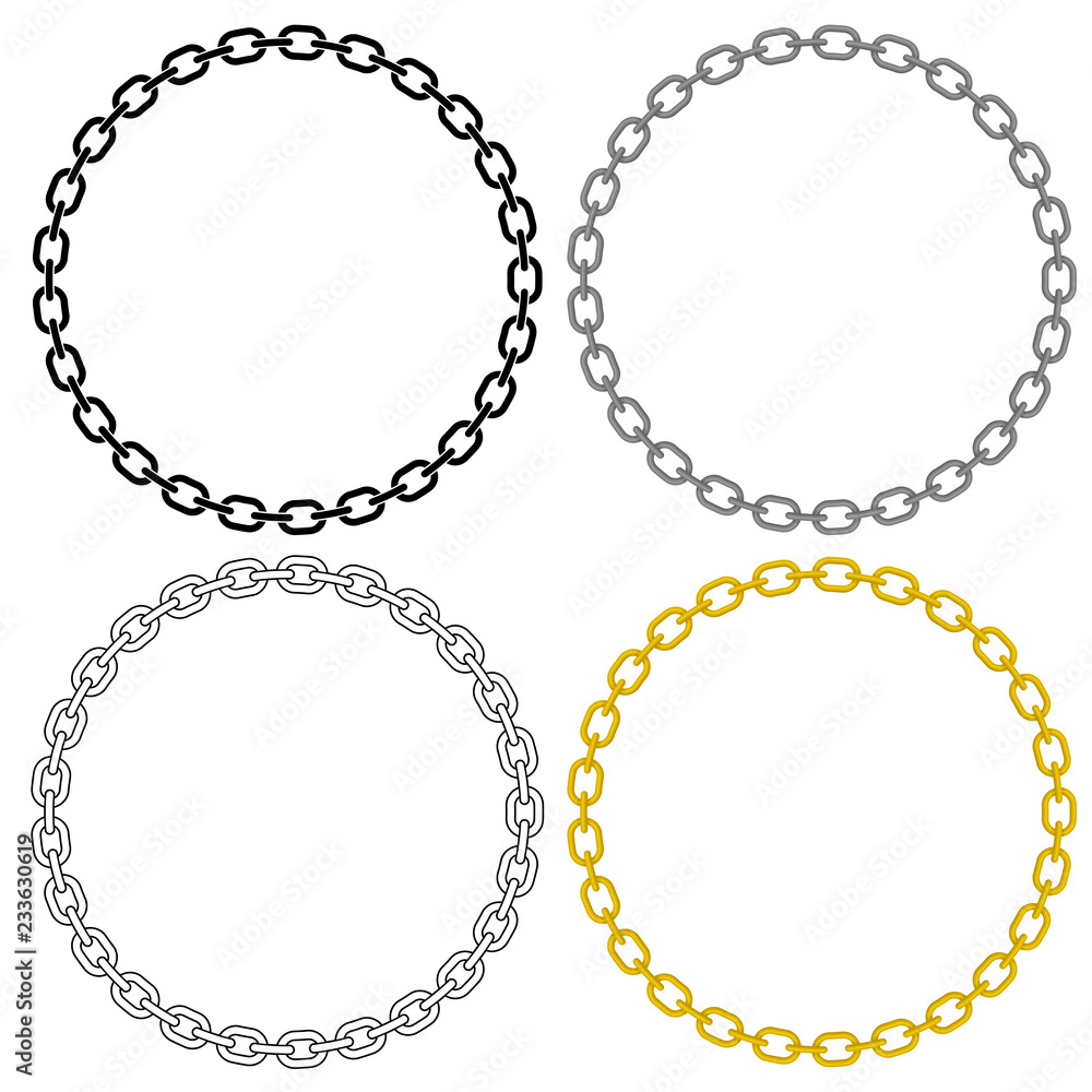 Metal Chain Link Circle Vector Illustration Stock Vector | Adobe Stock