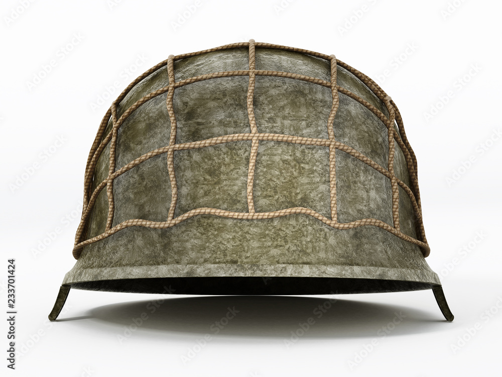 World War II helmet isolated on white background. 3D illustration Stock ...