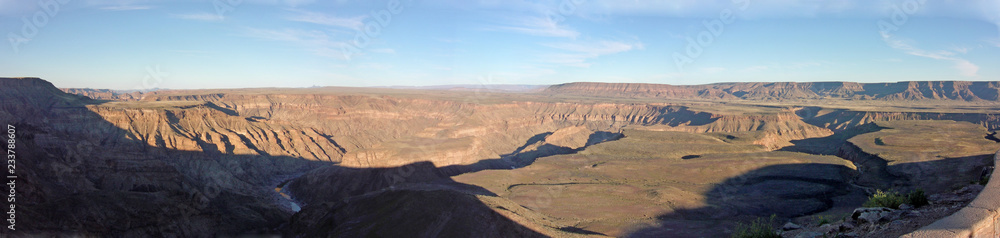 Fish River Canyon - panorama from the North Lookout Point, Namibia ...