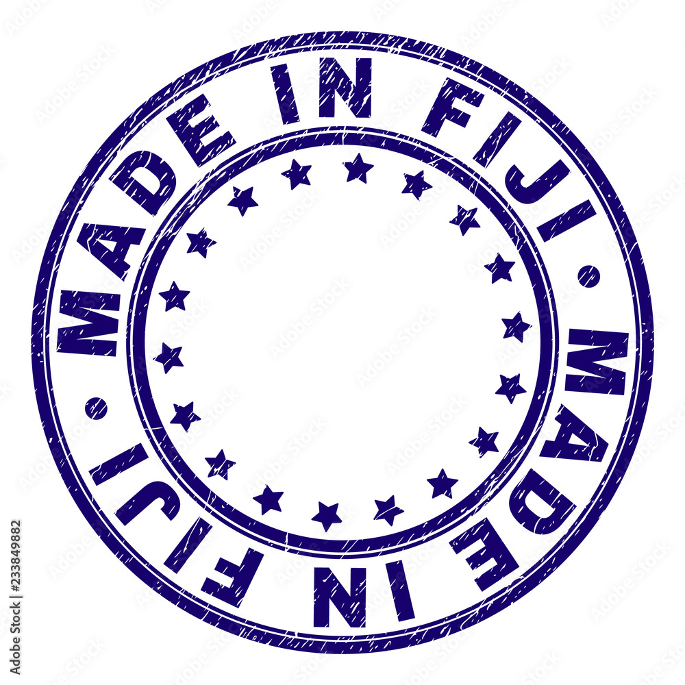 MADE IN FIJI stamp seal watermark with grunge texture. Designed with ...