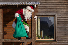 Santa Through The Window Free Stock Photo - Public Domain Pictures