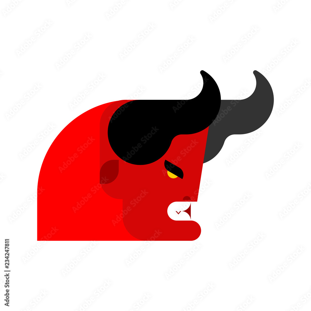 Beelzebub lord of darkness. Lucifer boss hell. Devil with horns head ...