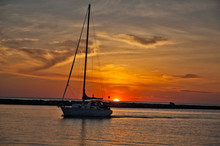 Sail Boat On Calm Ocean Artistic Free Stock Photo - Public Domain Pictures