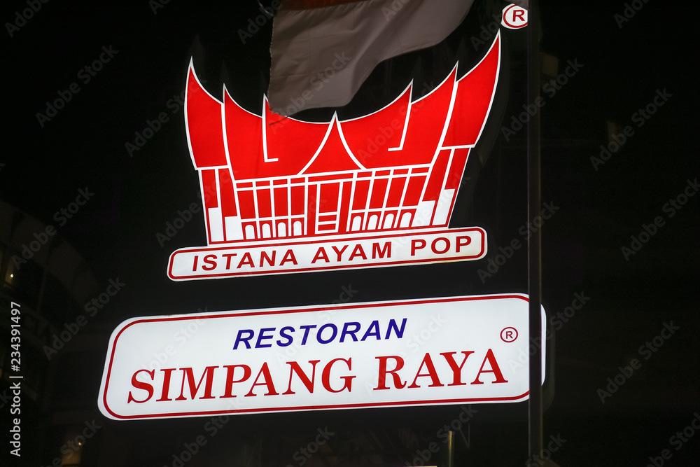 Jakarta, Indonesia-November 1, 2018: Simpang Raya Restaurant is an ...