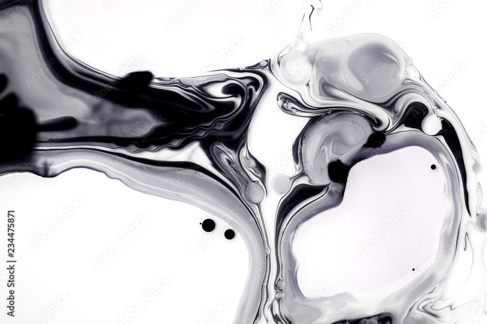 Messy ink background. Black on white texture. Abstract textured brush ...