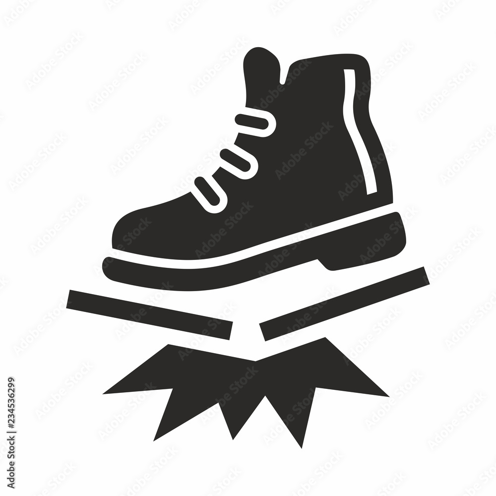 Fragile, do not stand or walk here. Vector icon. Stock Vector | Adobe Stock