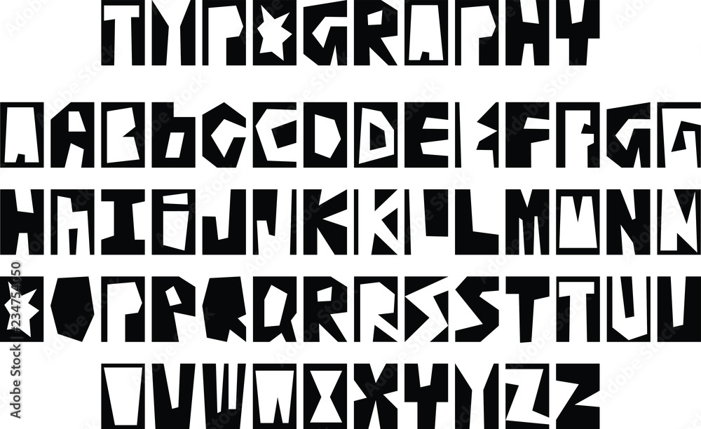 Tough and hard masculine latin alphabet, extra bold decorative hardware ...