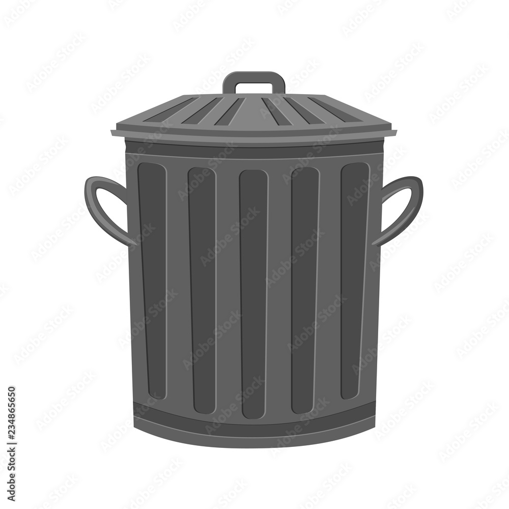 Cartoon metal garbage bin Stock Vector | Adobe Stock