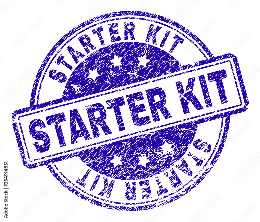 STARTER KIT stamp seal imprint with grunge texture. Designed with ...
