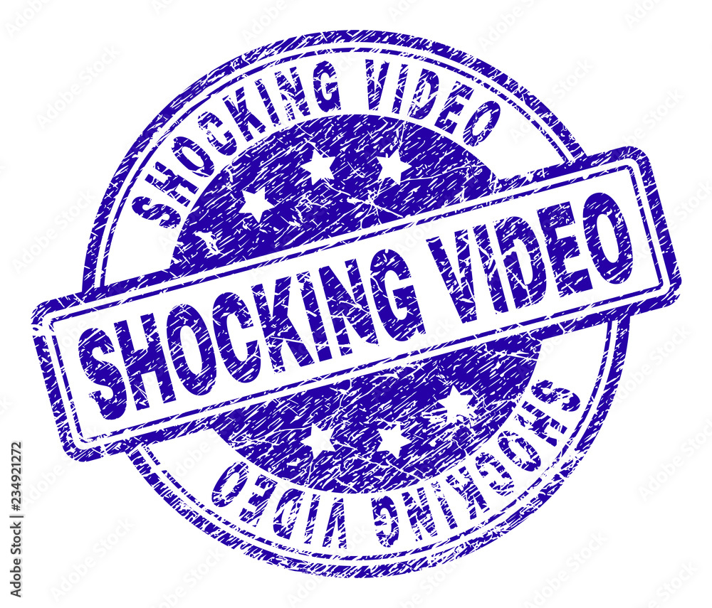 SHOCKING VIDEO stamp seal imprint with grunge texture. Designed with ...