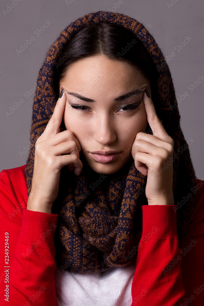Beautiful asian woman spreading eyes wide. Stock Photo | Adobe Stock