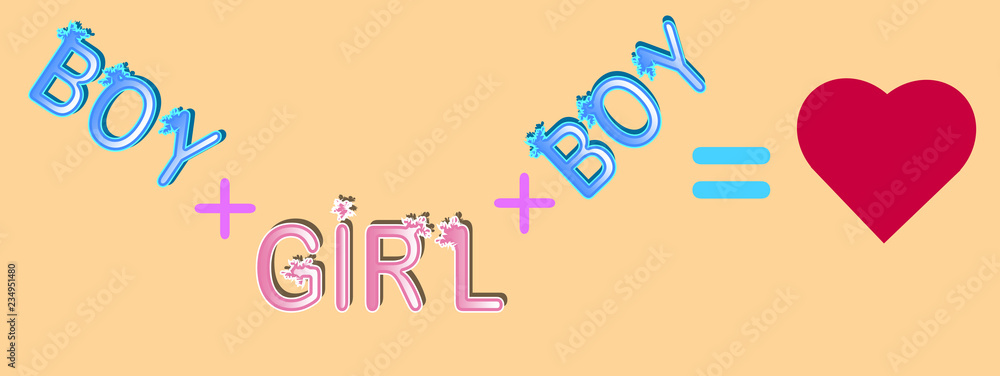 Schematic representation of polyamoric relations between three people ...