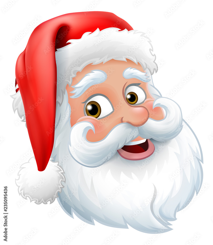 Santa Claus or Father Christmas cartoon character face graphic Stock ...