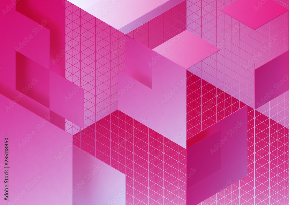 Pink cube pattern Stock Illustration | Adobe Stock