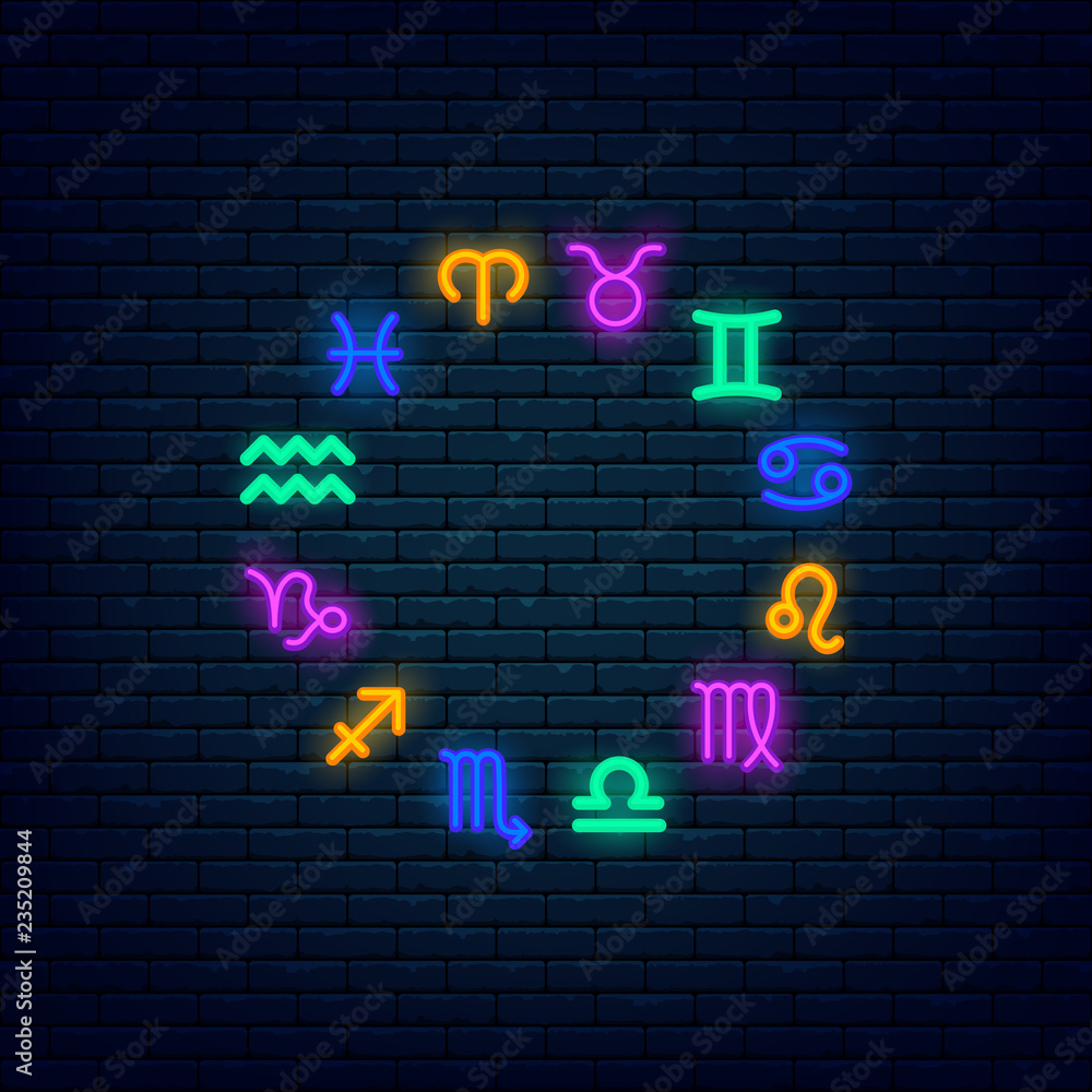 Zodiac symbols icon set Stock Vector | Adobe Stock
