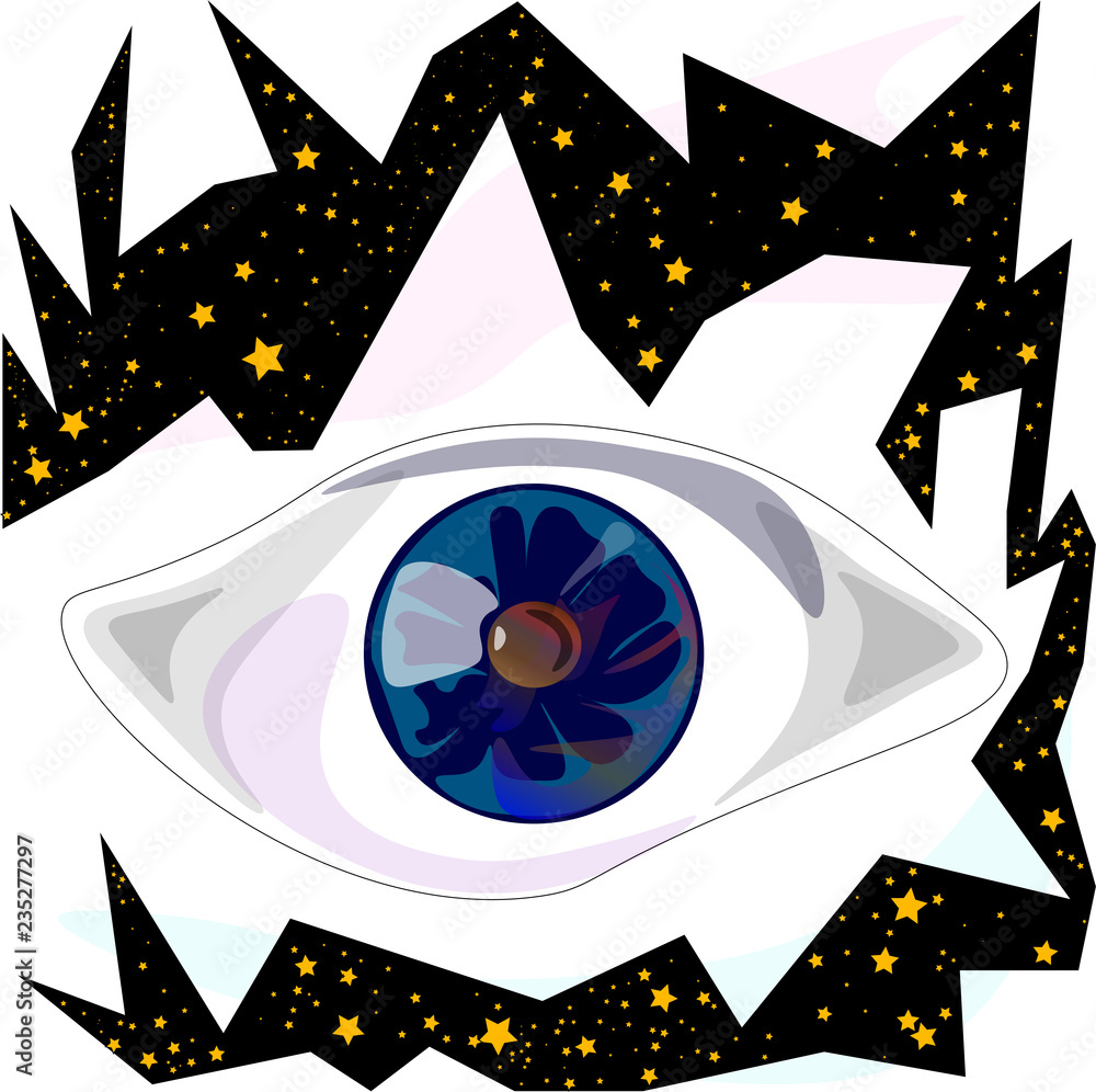 human eye in star frame vector illustration Stock Vector | Adobe Stock