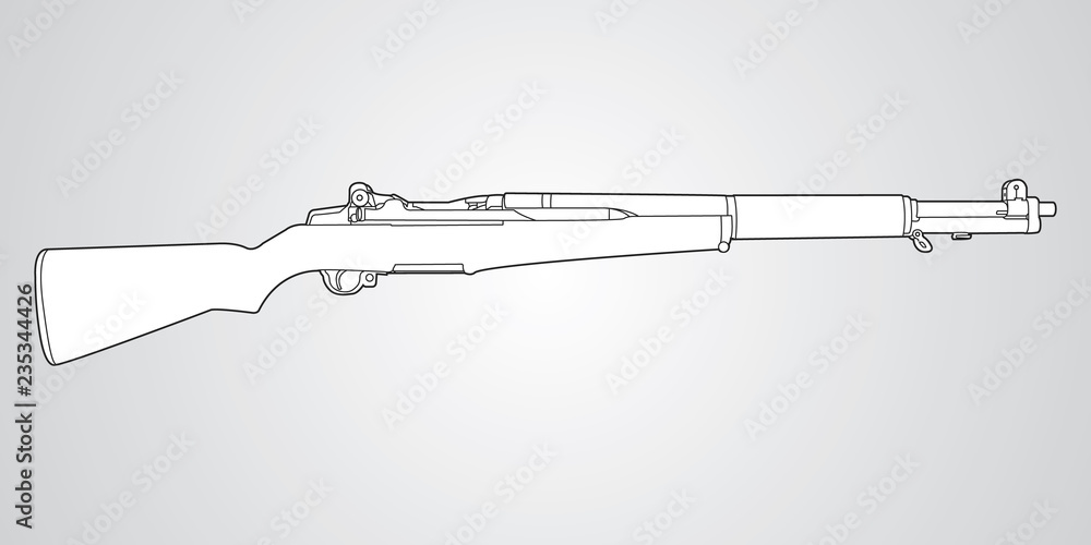 M1 Garand rifle Stock Vector | Adobe Stock